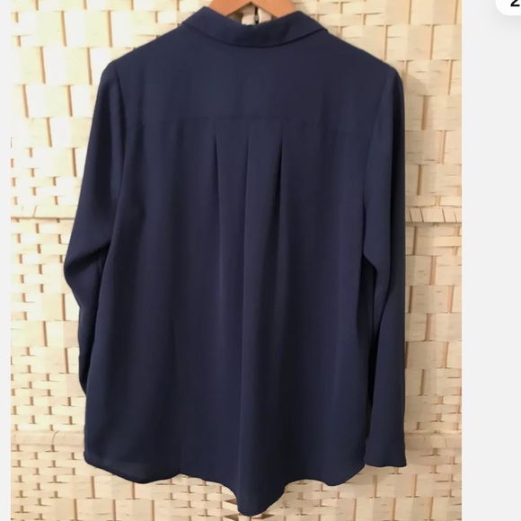 Tops | J Jill Womens Pleated Back Button Down Tunic Topnavy Large ...